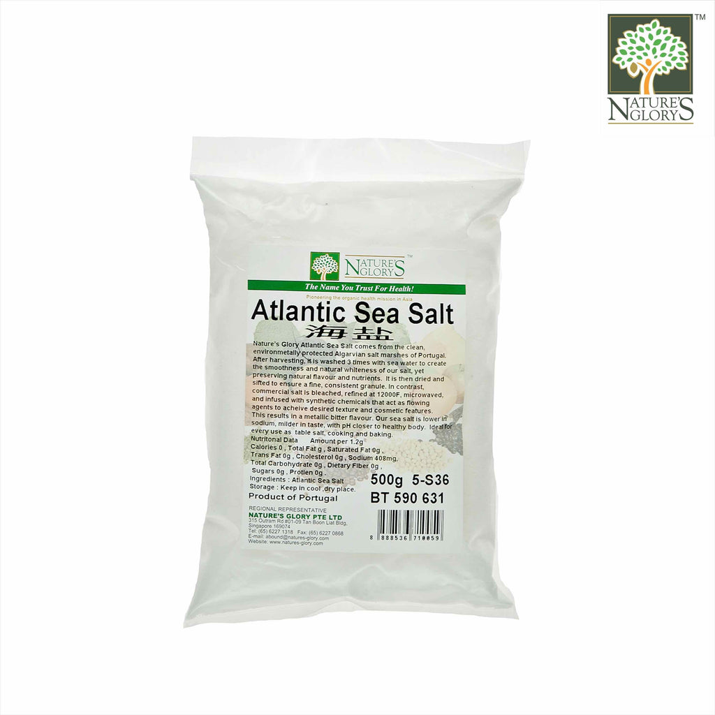 Atlantic Fine Sea Salt Natural Unbleached 500g - Nature's Glory Singapore