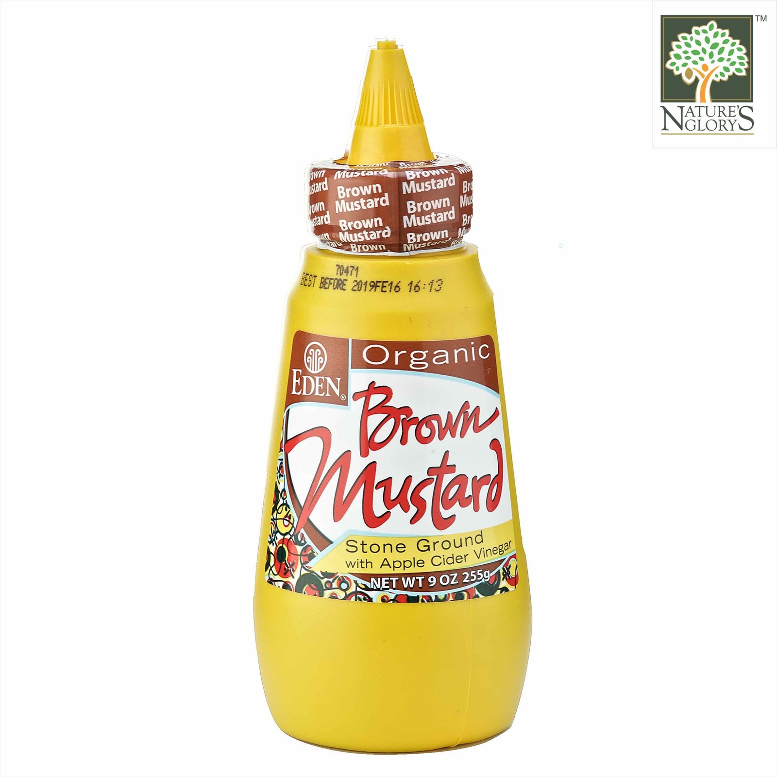 Brown Mustard-Squeeze Bottle Eden 255g Organic - Nature's Glory Singapore