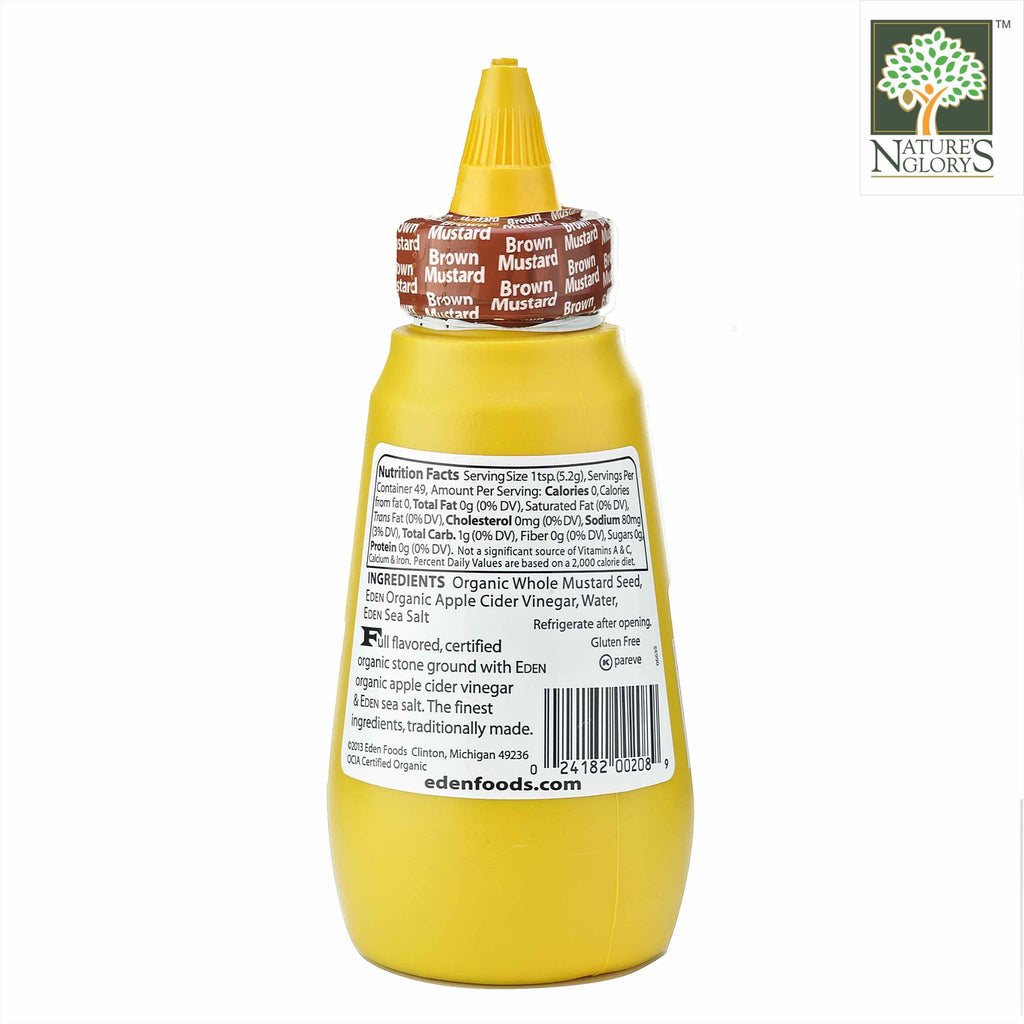 Brown Mustard-Squeeze Bottle Eden 255g Organic - Nature's Glory Singapore