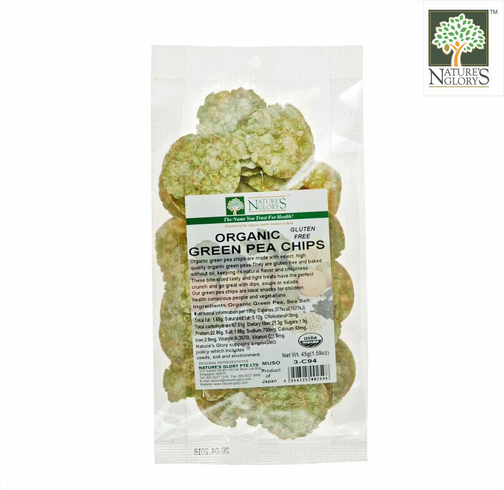Green Pea Chips Organic Gluten Free - Nature's Glory Singapore